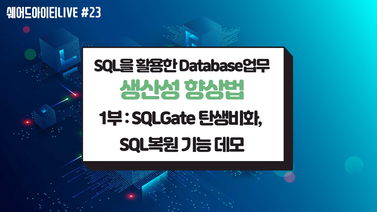 (편집영상) SQL을 활용한 DB업무 생산성 향상법 | SharedIT - IT 지식 공유 네트워크